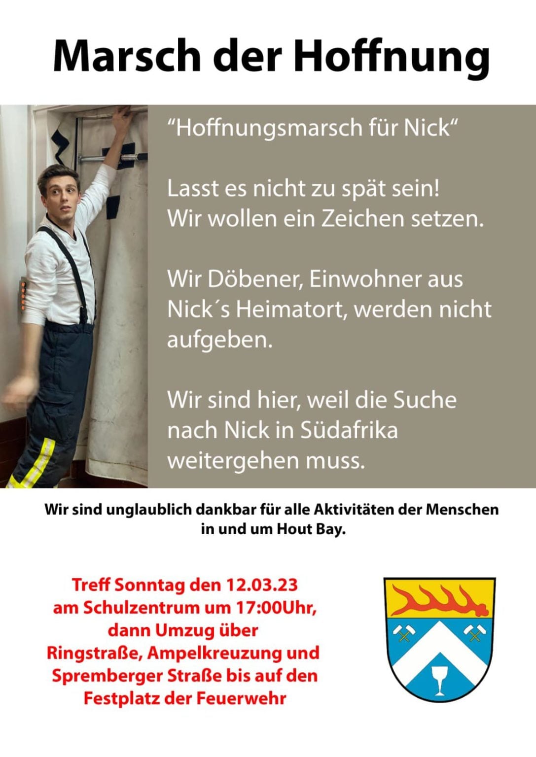 Hoffnungsmarsch für vermissten Nick Frischke in Döbern | NIEDERLAUSITZ ...